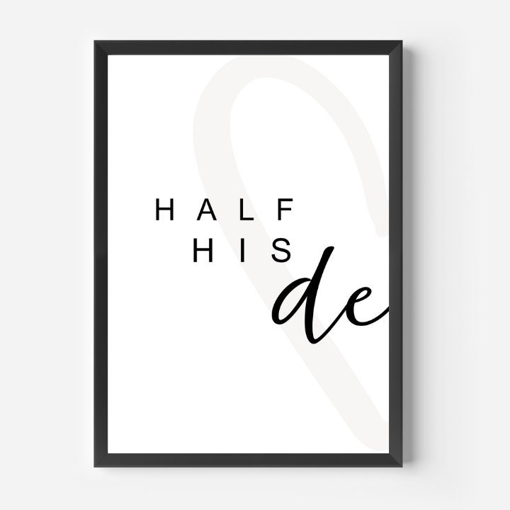 Half His Deen Half Her Deen Islamic Wall Art Modern Muslim Home Decor ...