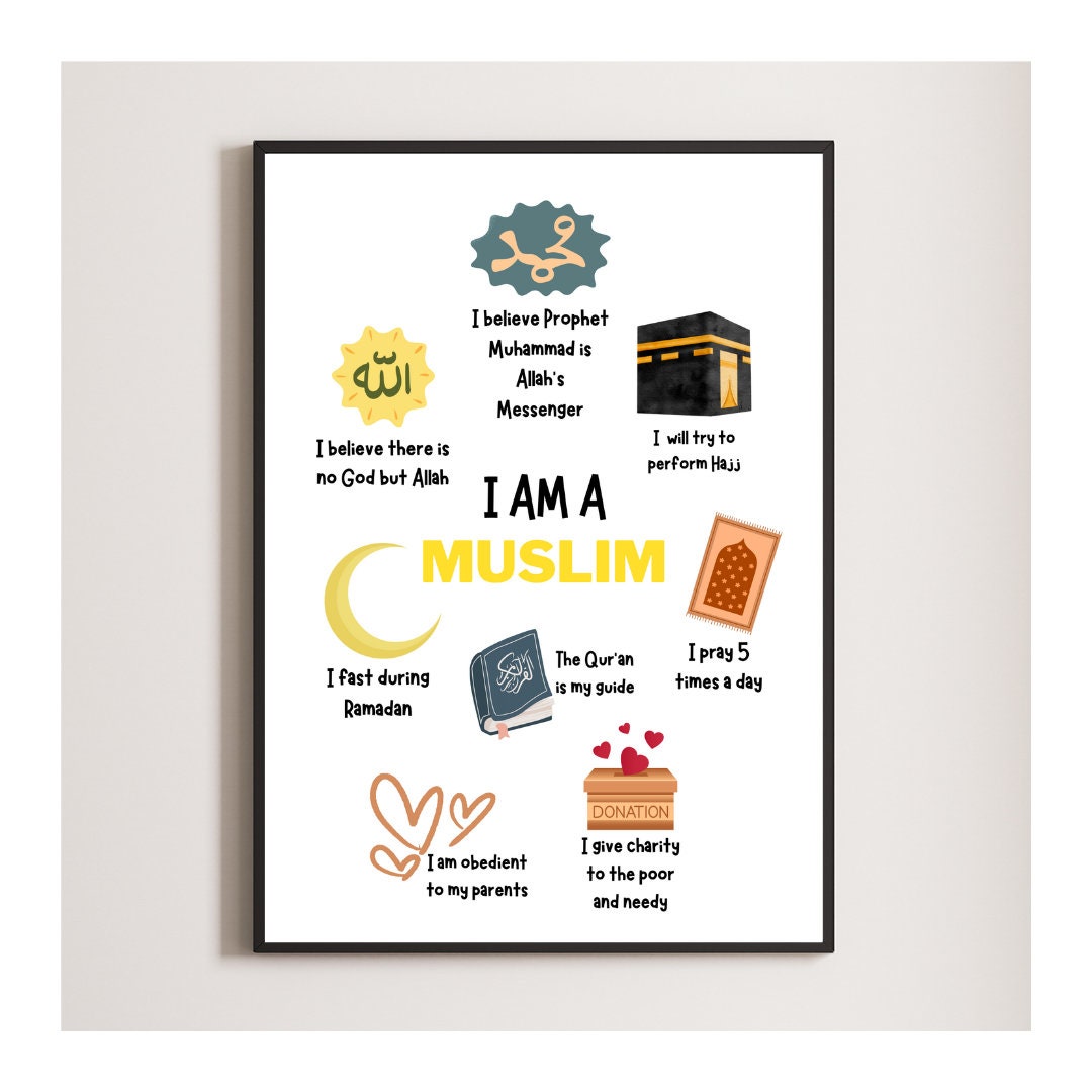 I Am A Muslim Islamic Wall Art Printable Muslim Kids Islamic ...