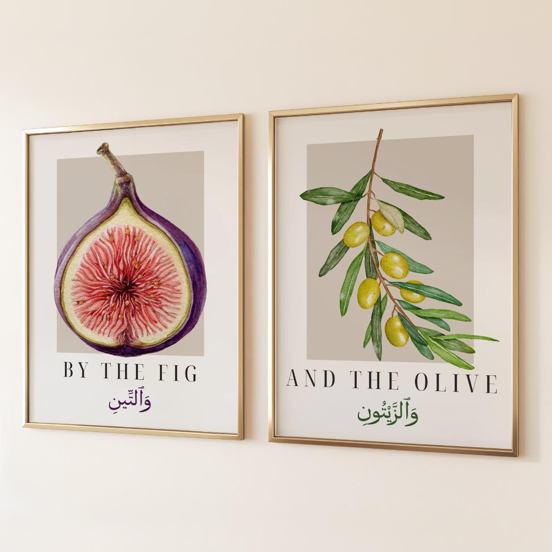 Fig and Olive Quran Verse Islamic Wall Art Set Surah at Tin Minimalist ...