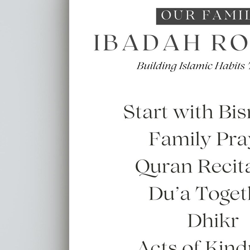 Family Ibadah Routine Islamic Wall Art Ramadan Decor Muslim Home ...