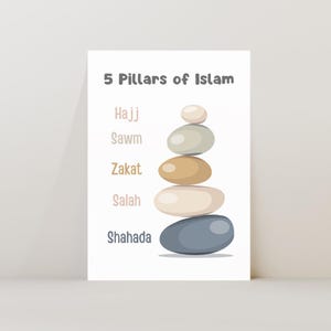 5 Pillars of Islam Printable Islamic Wall Art I Islamic Kids Wall Art I ...