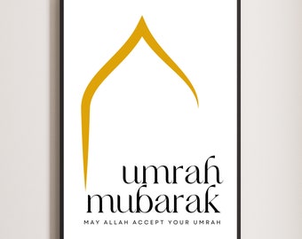 Umrah Mubarak Card Printable Umrah Gift Umrah Mabrook Umrah ...