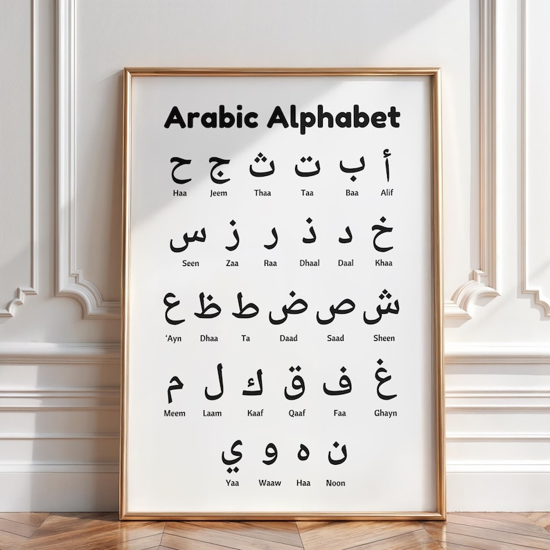 Arabic Alphabet Chart Islamic Kids Learning Printable Arabic Letters ...