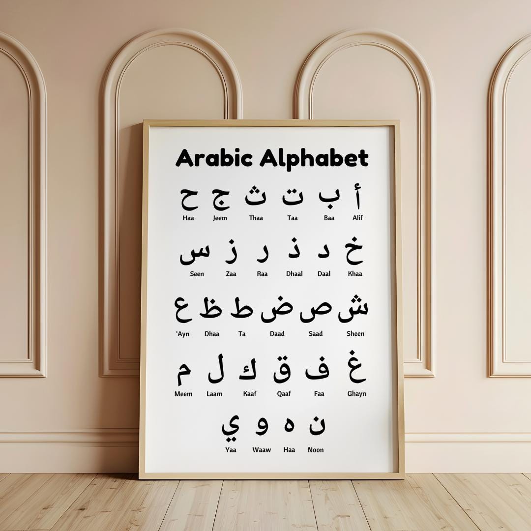 Arabic Alphabet Chart Islamic Kids Learning Printable Arabic Letters ...