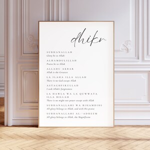Daily Dhikr Reminder Printable Islamic Printable Wall Art Print ...