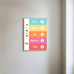 Colorful 5 Salahs and Rakats Kids Educational Digital Printable | Fun ...