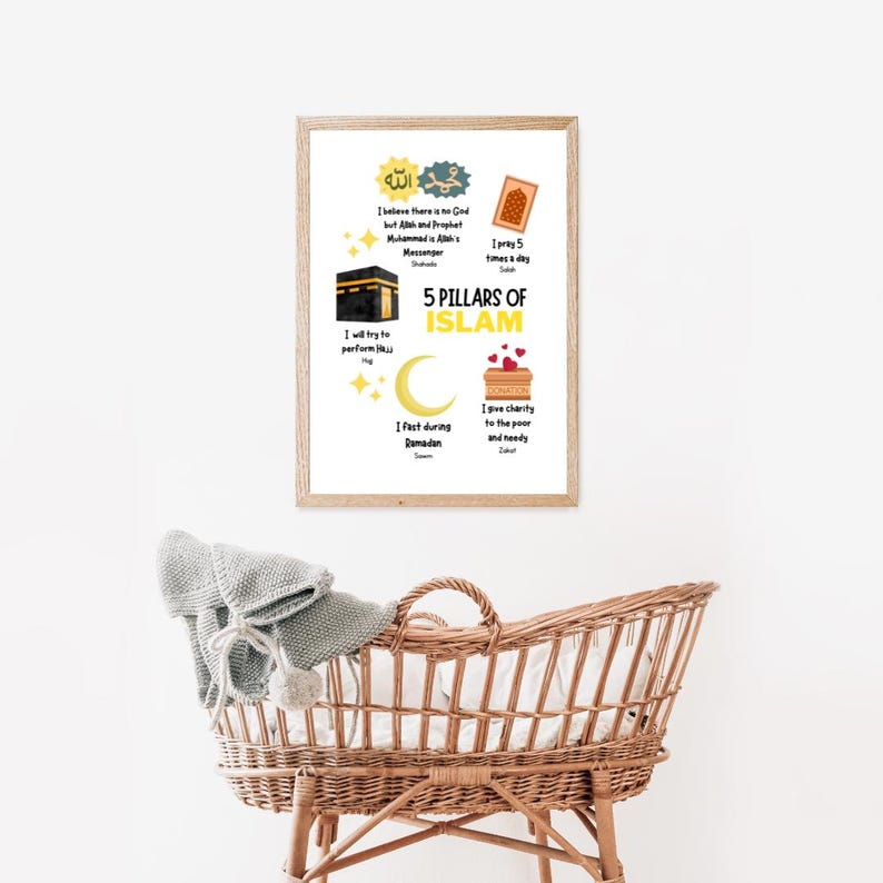 5 Pillars of Islam Digital Printable Islamic Kids Wall Art Muslim ...