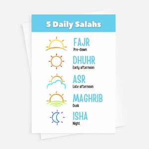 5 Daily Salahs Kids Digital Printable | Fun & Educational Islamic ...