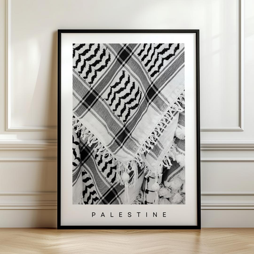 Palestine Keffiyeh Wall Art Black and White Digital Print Minimalist ...