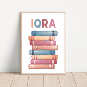 Iqra Islamic Wall Art Quran Learning Muslim Kids Decor English Arabic ...