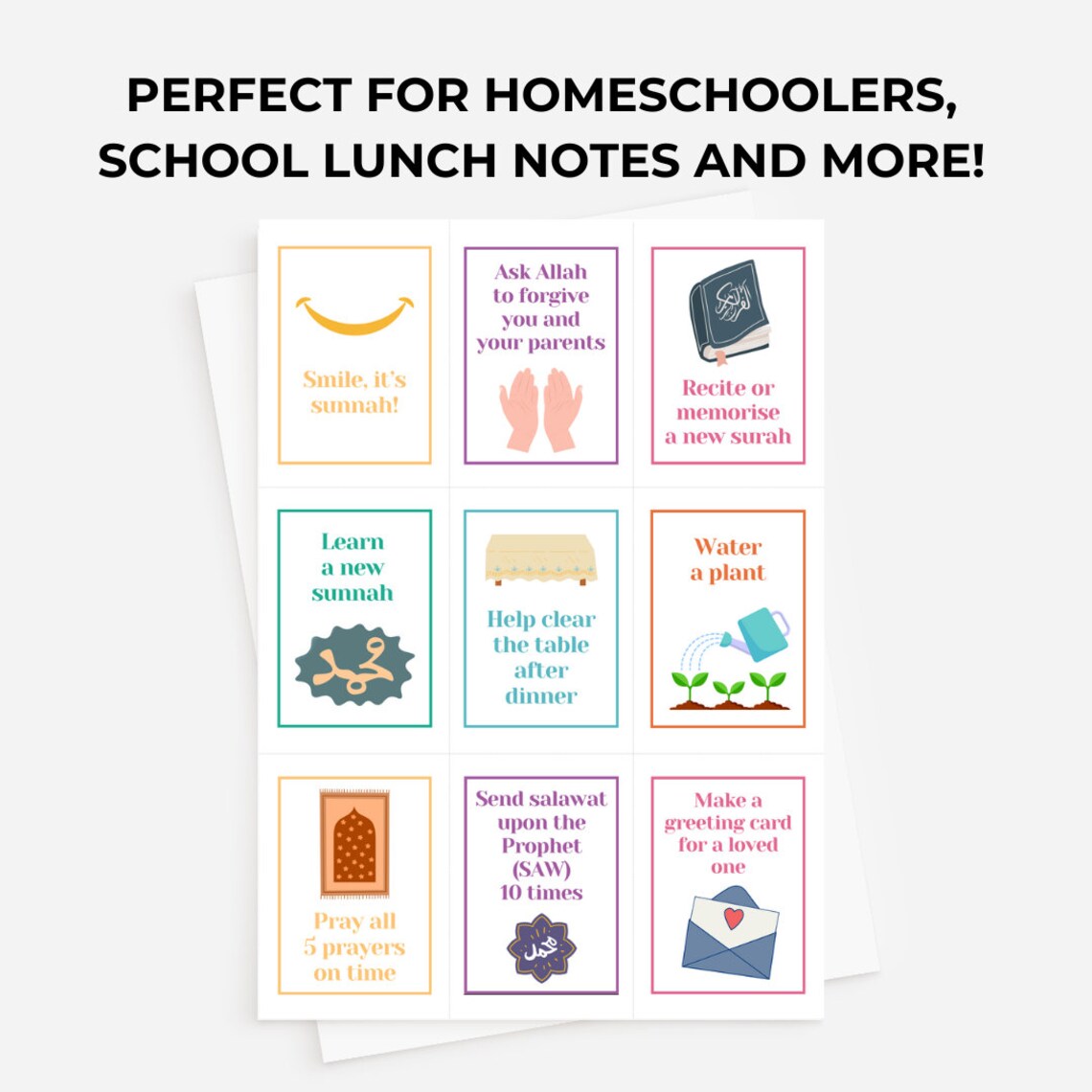 Good Deeds Cards for Muslim Kids Printable Islamic Flash Cards Muslim ...