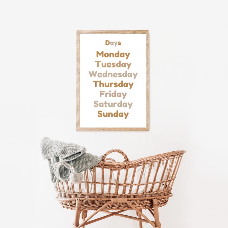 Educational Poster Neutral Set for Kids Kids Wall Art, Boho Classroom ...