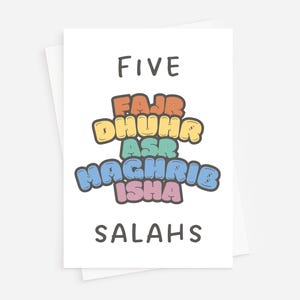 5 Pillars of Islam & 5 Salahs Kids Wall Art Bundle | Minimalist ...