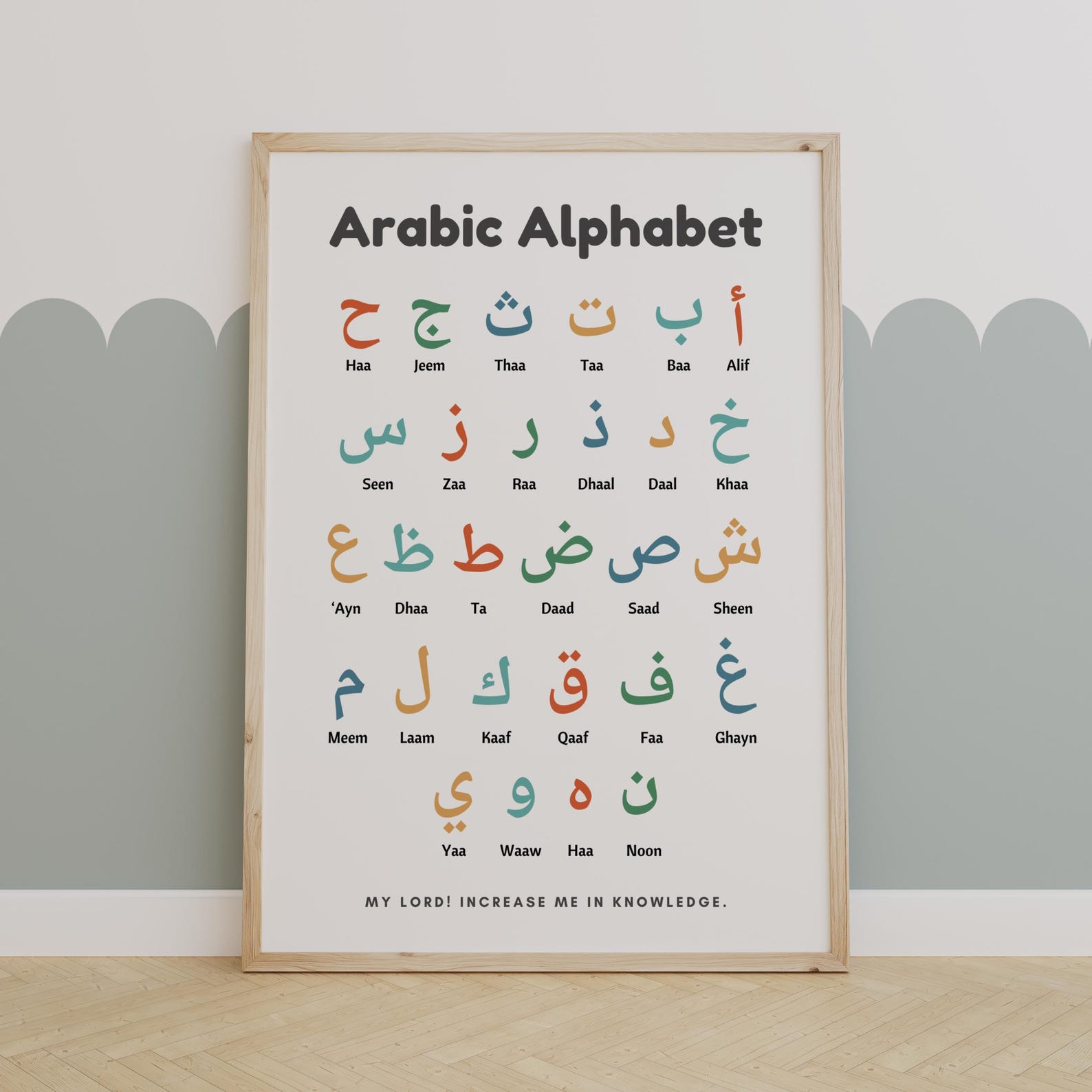 Arabic Alphabet Poster Alif Ba Ta Islamic Wall Art for Kids Islamic ...
