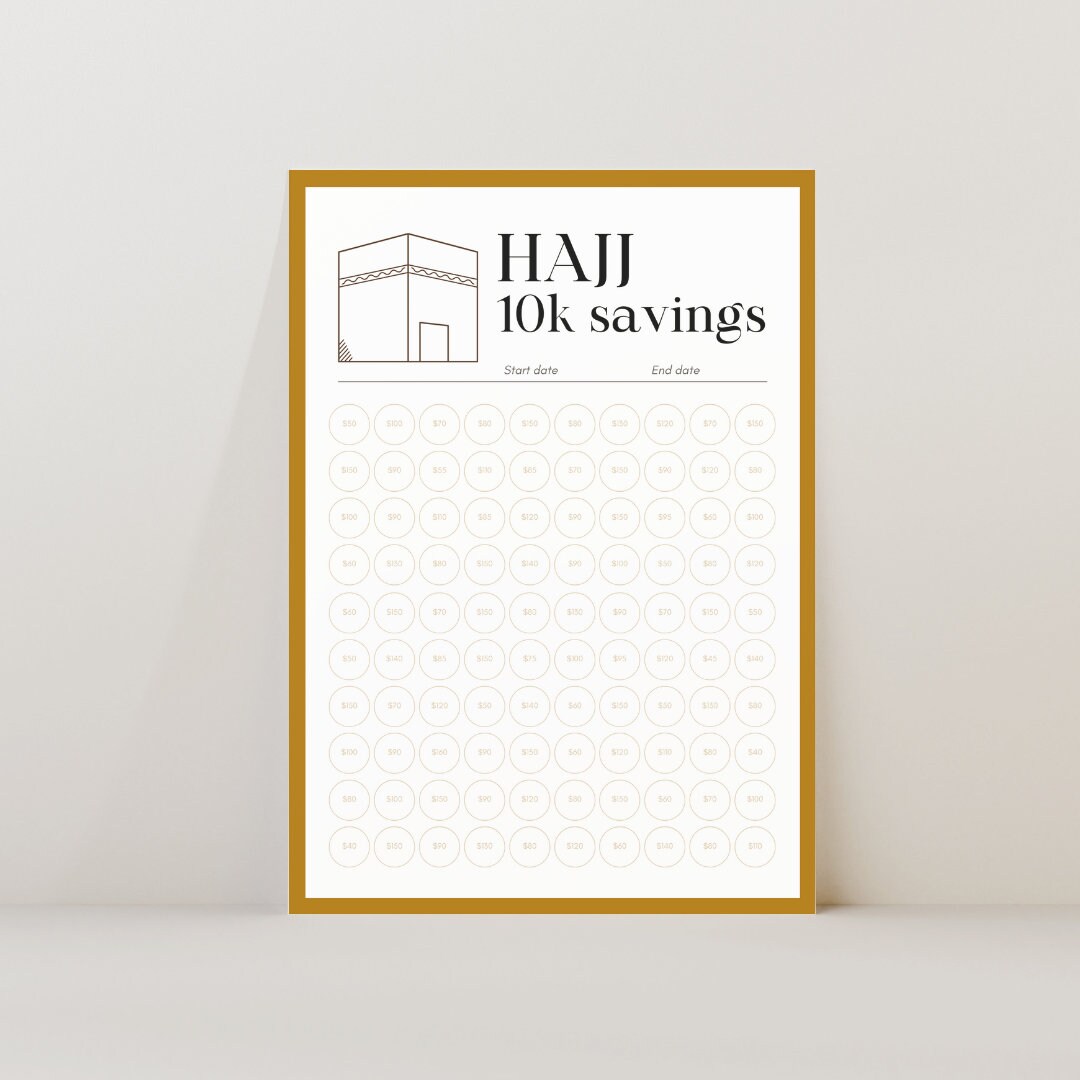 Hajj Savings Tracker Printable Hajj Savings Goal Sheet Islamic ...