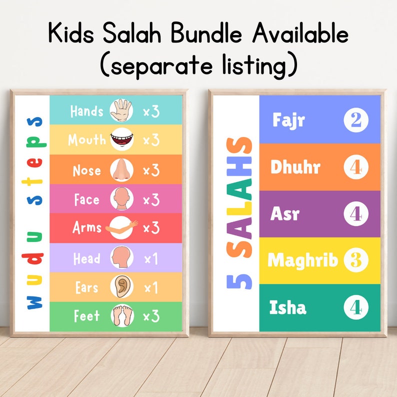 Islamic Educational Poster Wudu Steps Wudu Guide Wudhu Chart Print ...
