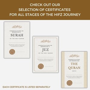Blank Quran Juz Memorization Award Printable | Customizable Islamic ...