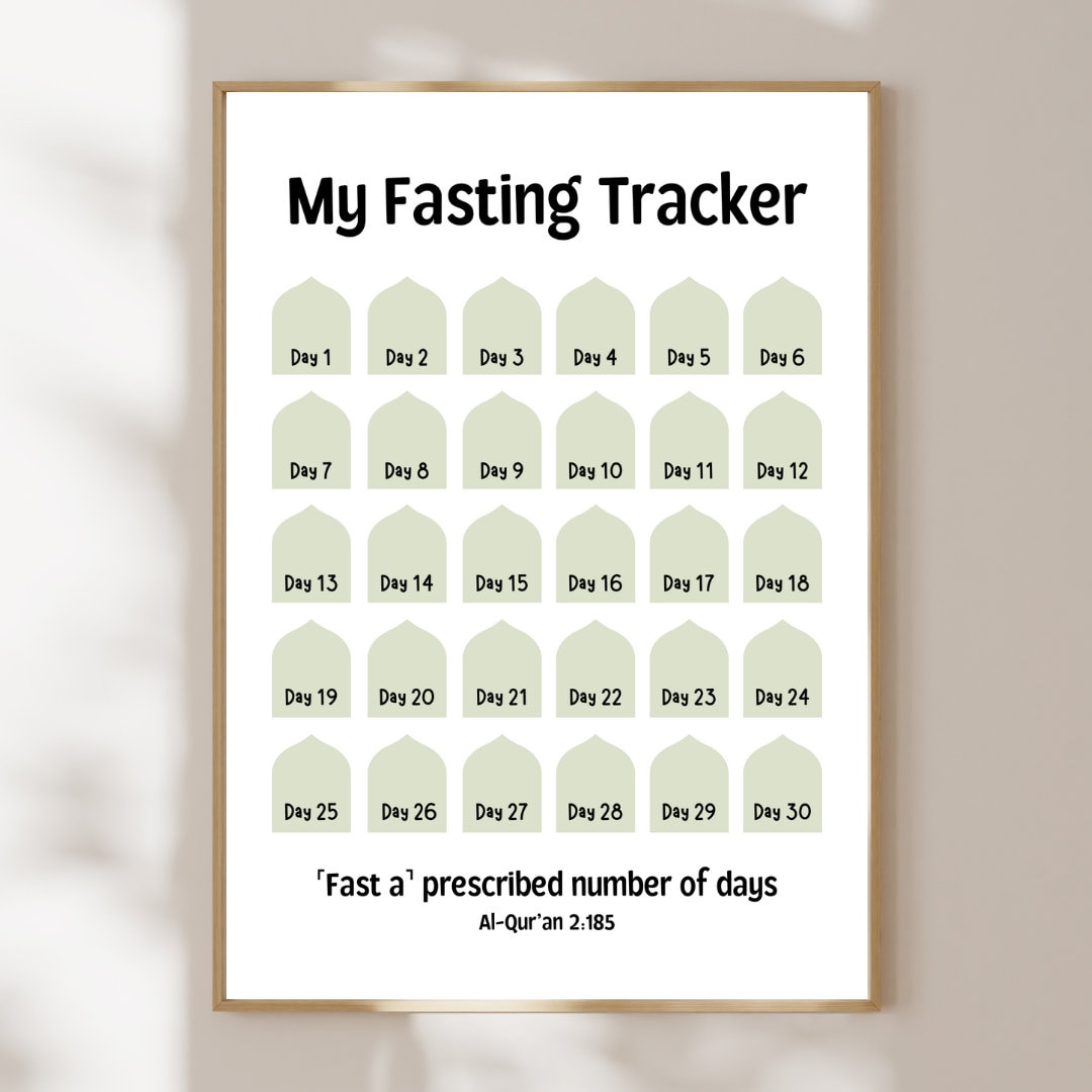 Kids Ramadan Fasting Tracker Printable Ramadan Art, Ramadan Print ...