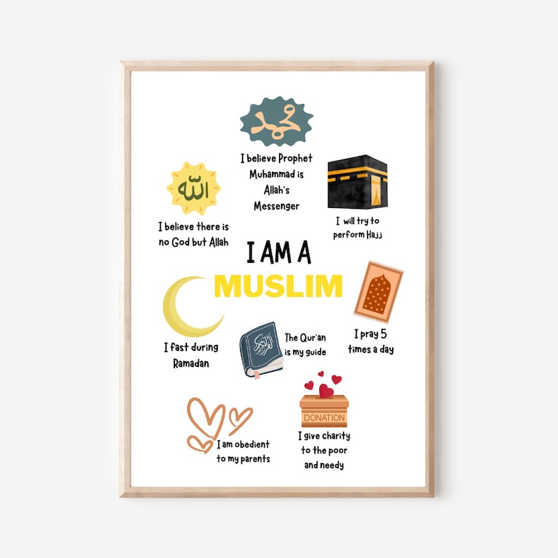 I Am A Muslim Islamic Wall Art Printable Muslim Kids Islamic ...