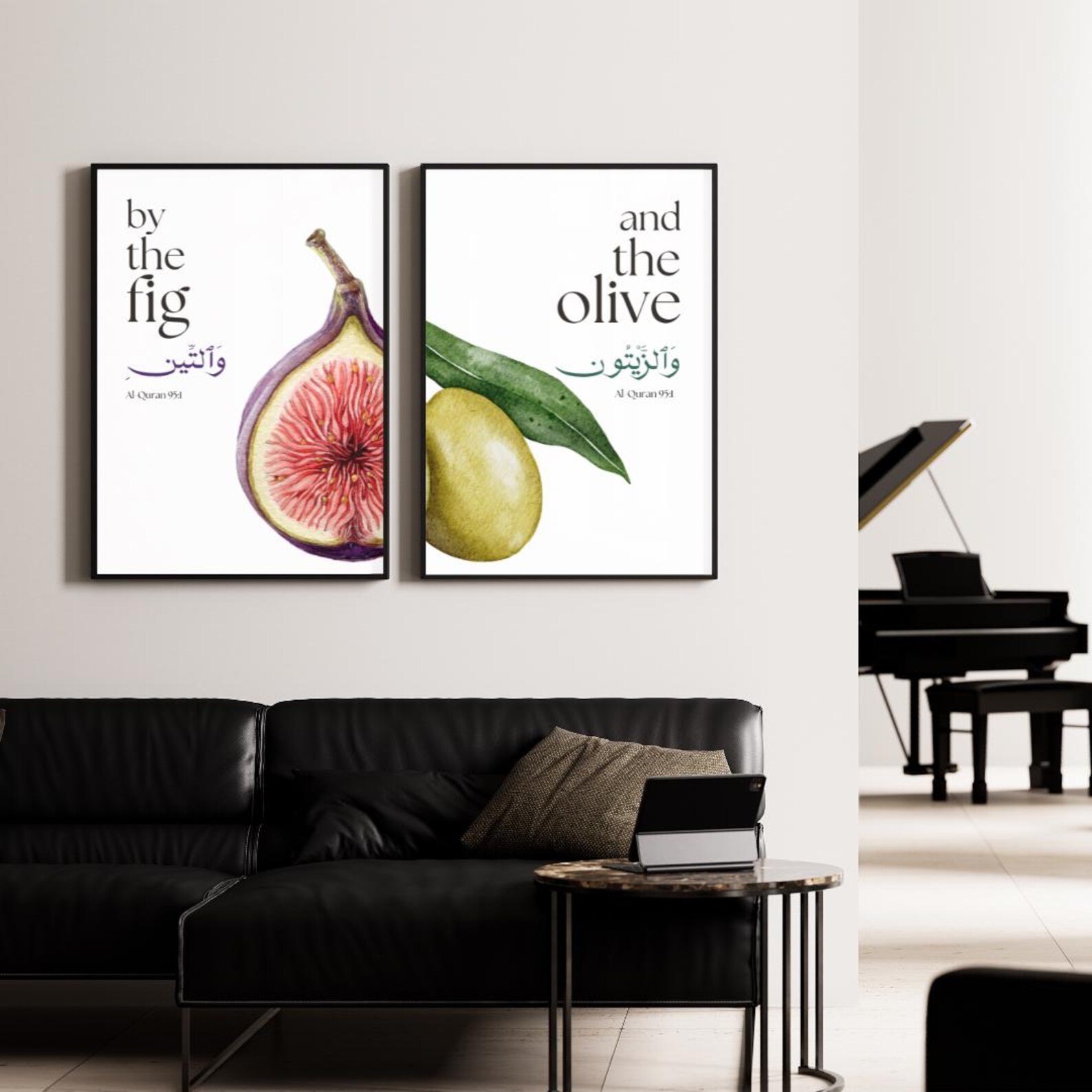 Fig and Olive Islamic Wall Art Quran Verse Botanical Minimalist Digital ...
