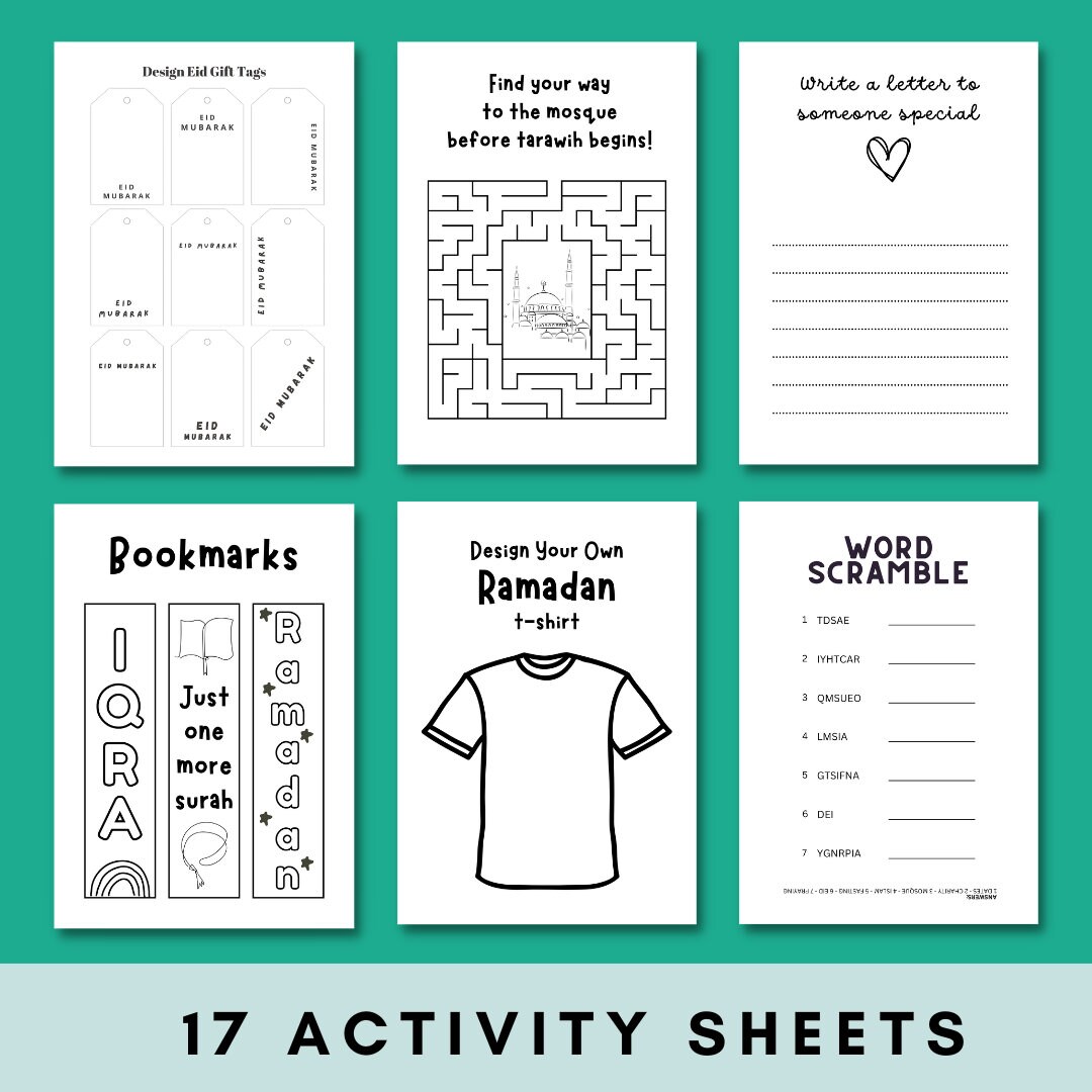 Ramadan Activity Book Printable for Kids 30 Fun Islamic Activities ...