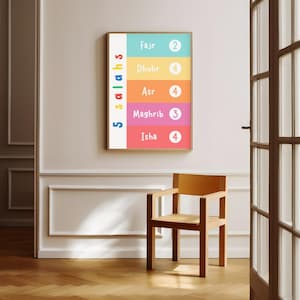 Colorful 5 Salahs and Rakats Kids Educational Digital Printable | Fun ...