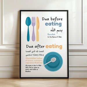 Islamic Kids Dua Before and After Eating Printable Muslim Children Wall ...