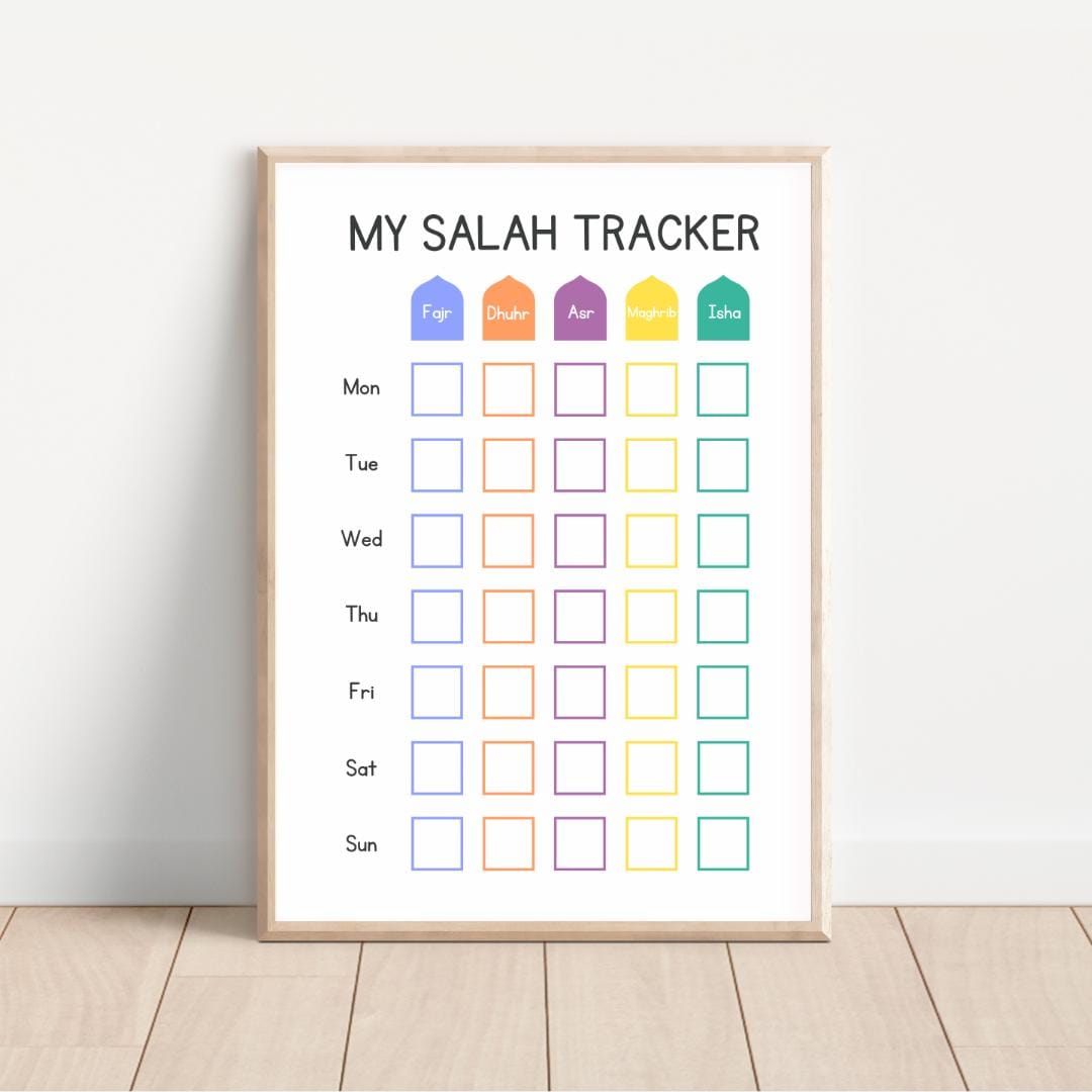 Salah Tracker Islamic Kids Printable Weekly Prayer Tracker Muslim ...