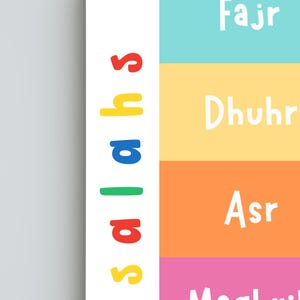 Colorful 5 Salahs and Rakats Kids Educational Digital Printable | Fun ...