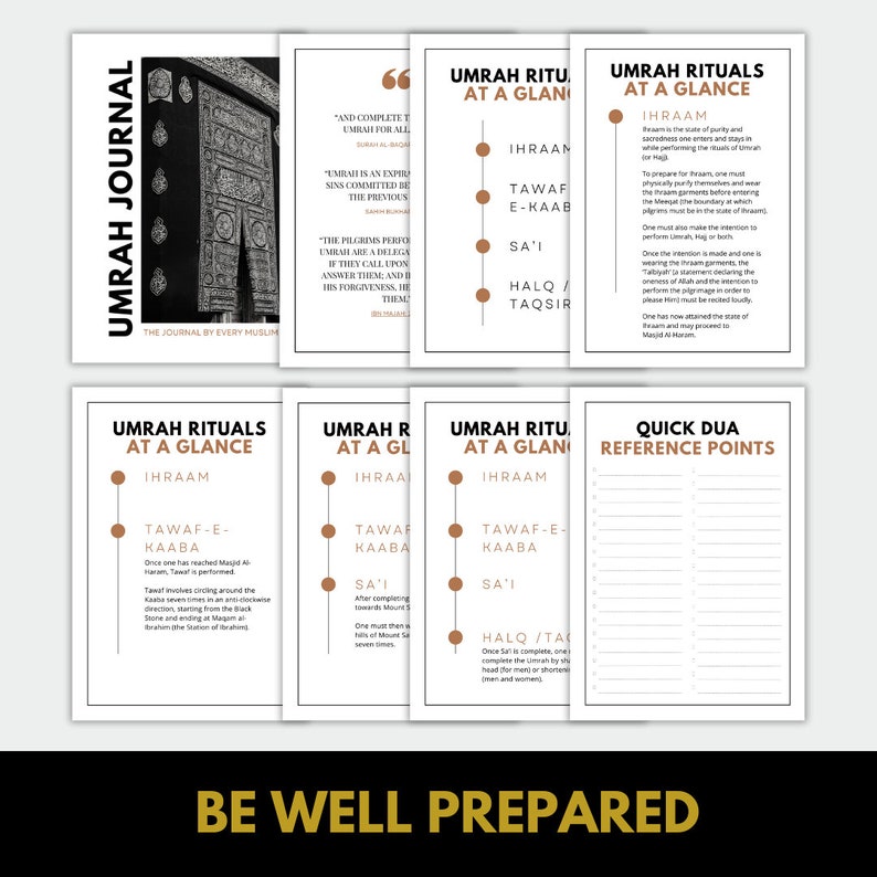 Umrah Journal Printable Umrah Notebook Travel Journal for Umrah Dua ...