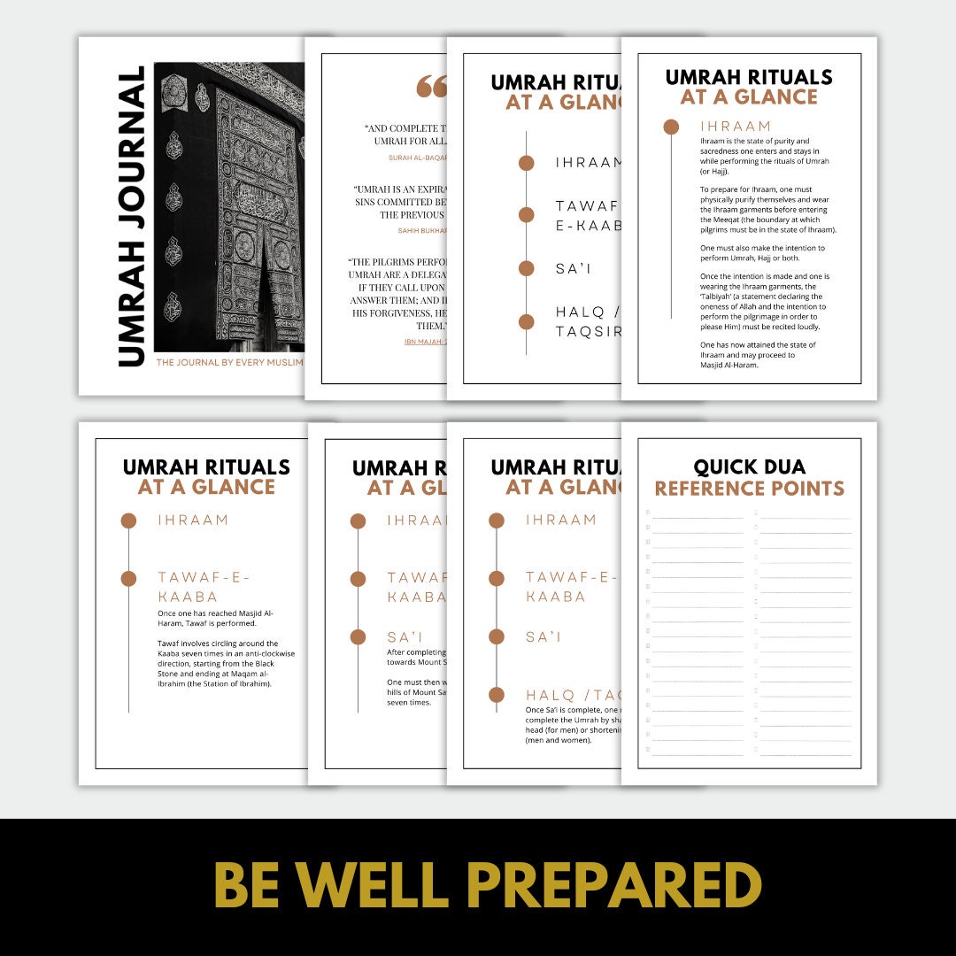 Umrah Journal Printable Umrah Notebook Travel Journal for Umrah Dua ...