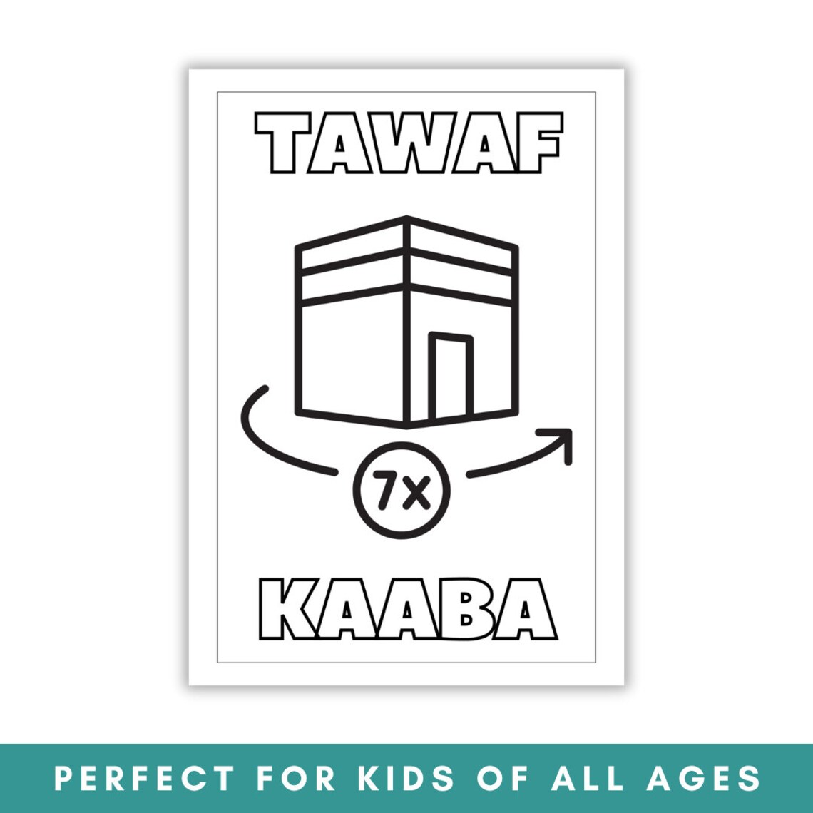 Kids Hajj and Umrah Coloring Book Printable - Umrah Printable, Hajj ...