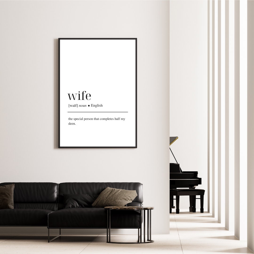 Muslim Wife Definition Printable Islamic Wall Art Minimalist Wife ...