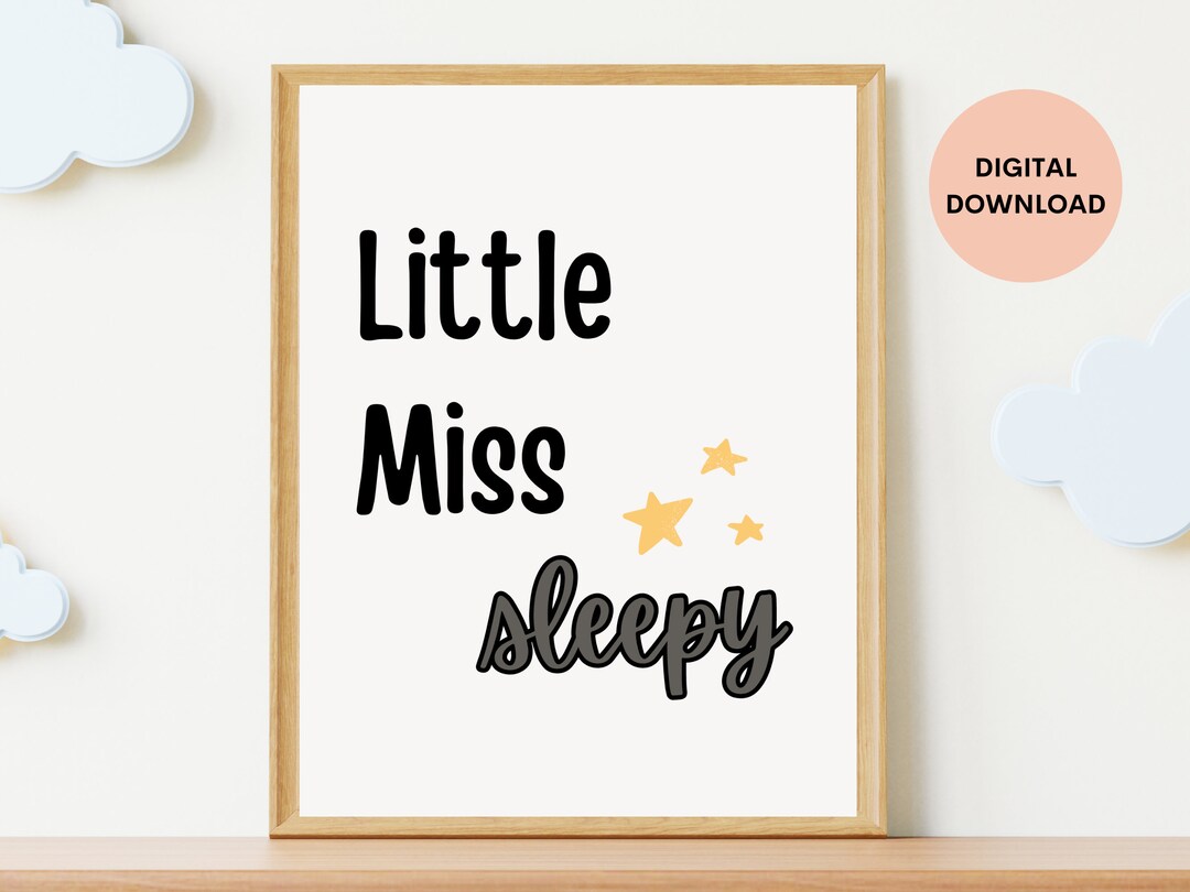 Little Miss Sleepy DIGITAL ART I Kids Room Wall Art Unique - Etsy