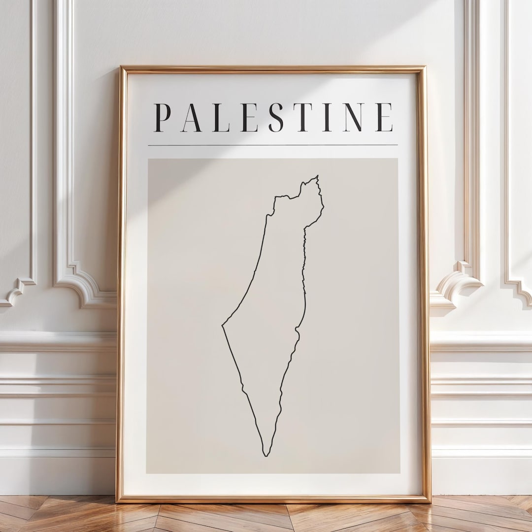 Minimalist Palestine Map Print Line Art Palestine Wall Art Digital ...