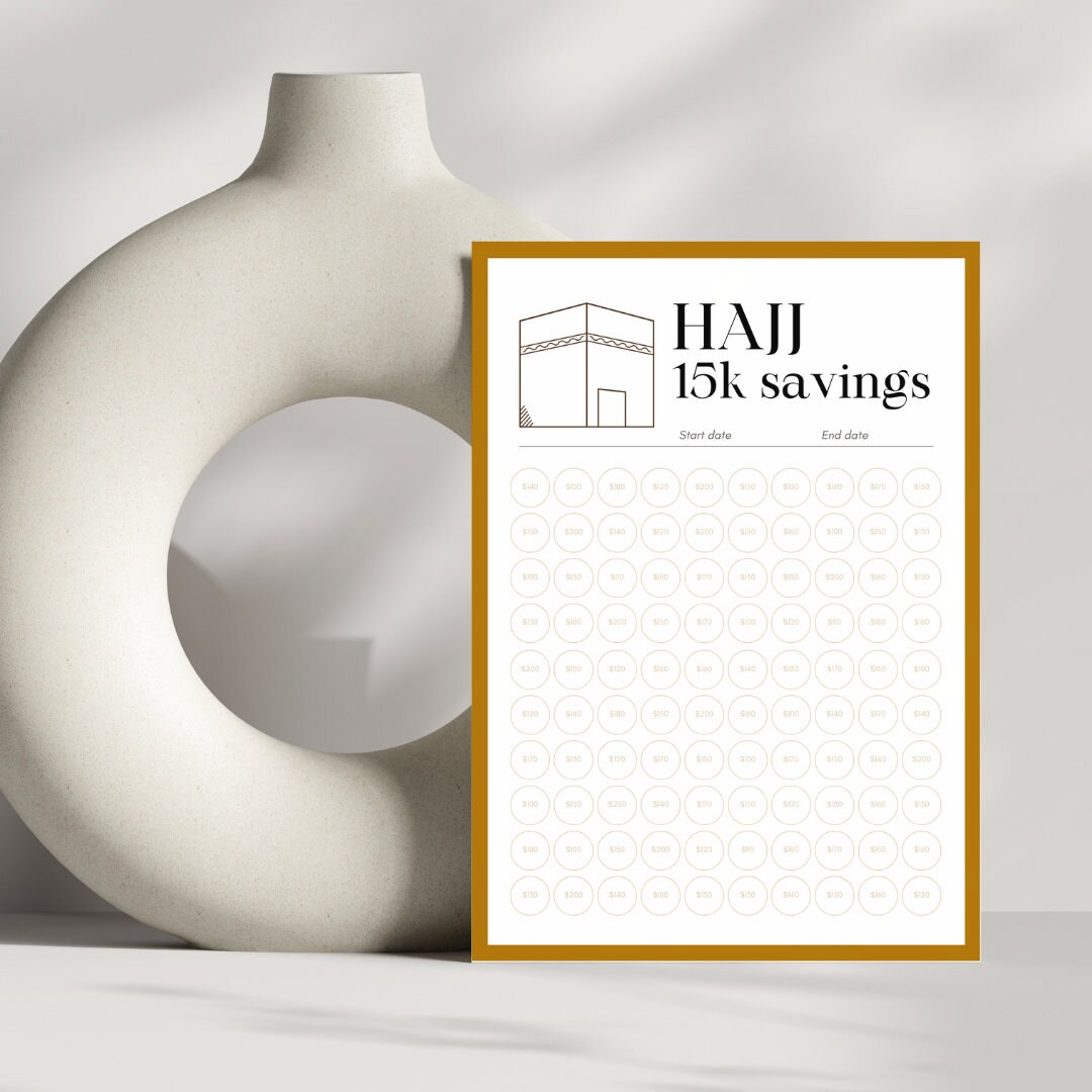 Hajj Savings Tracker Printable Hajj Savings Goal Sheet Islamic ...