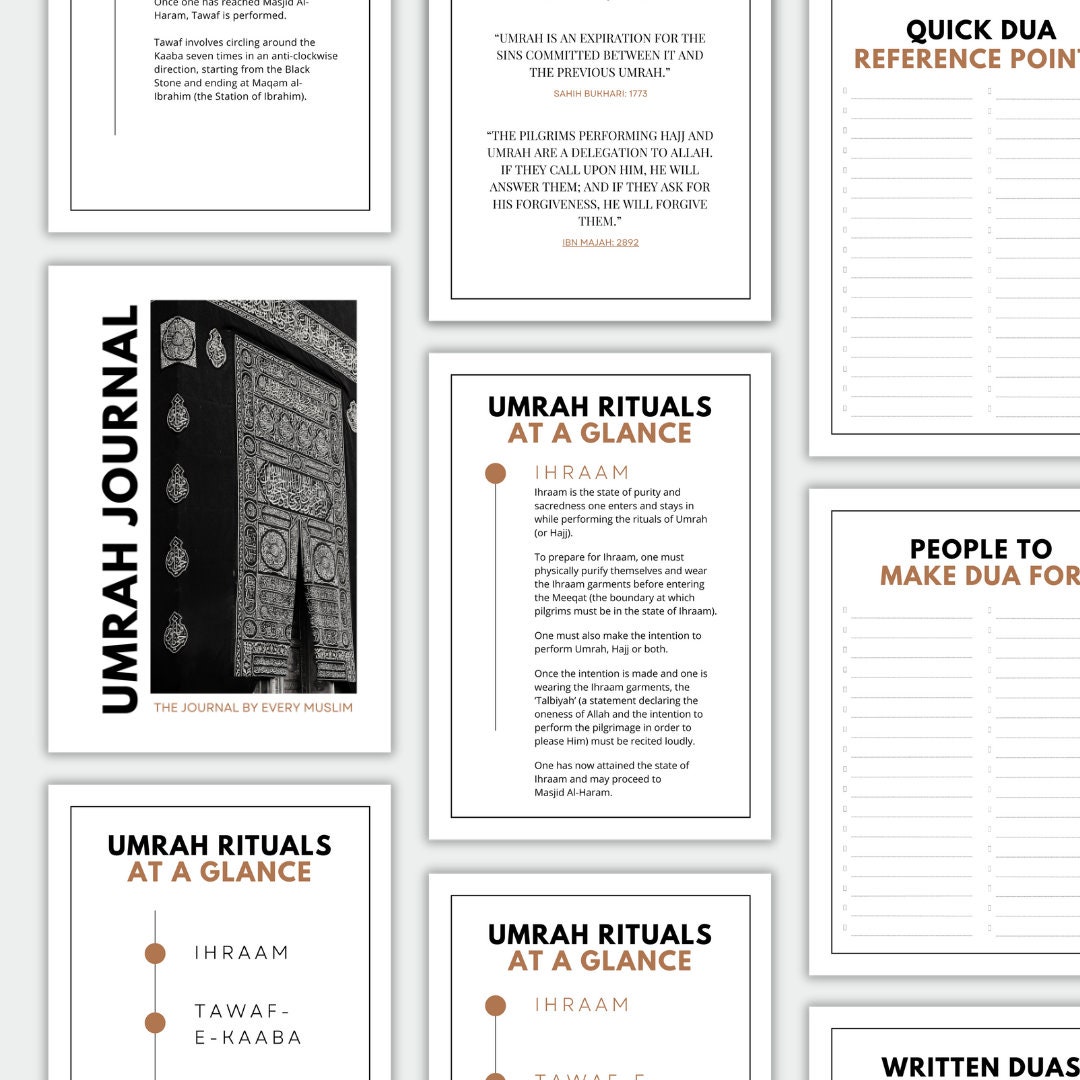 Umrah Journal Printable Umrah Notebook Travel Journal for Umrah Dua ...