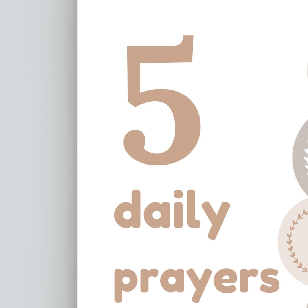 Muslim 5 Daily Prayers Islamic Wall Art Print Five Salahs Islamic ...