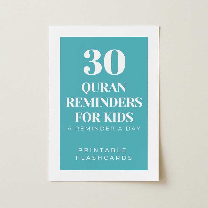 Quran Reminders for Kids Flashcards Islamic Learning Cards Muslim Kids ...