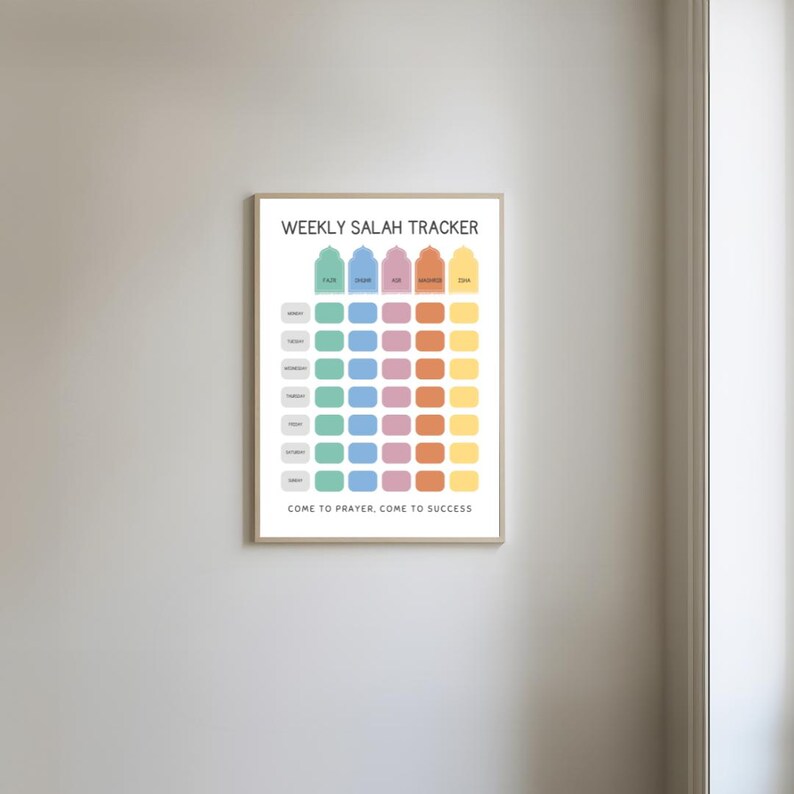 Weekly Salah Tracker Digital Printable Children's Salah Planner ...