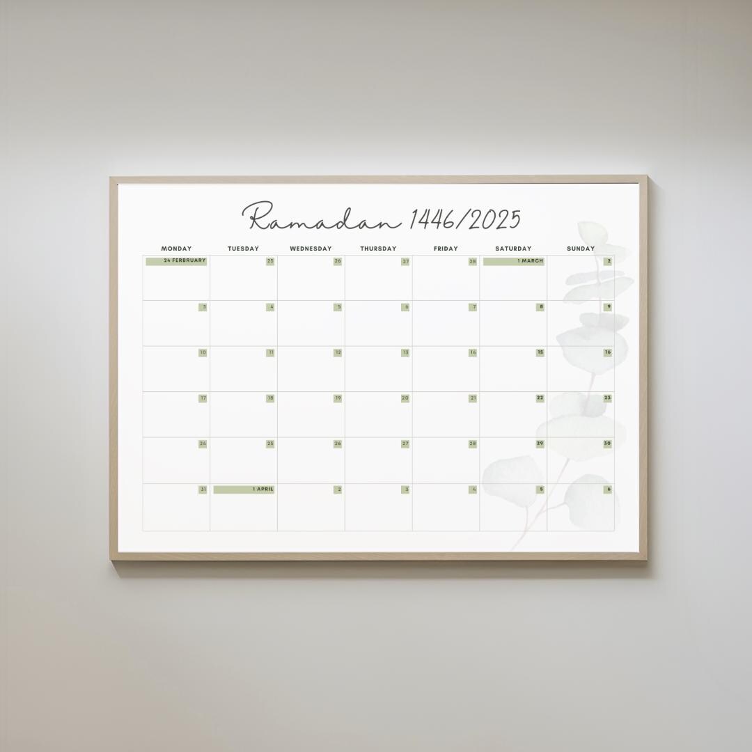 Ramadan Calendar 2025/1446 Printable Islamic Planner Monthly Organizer ...