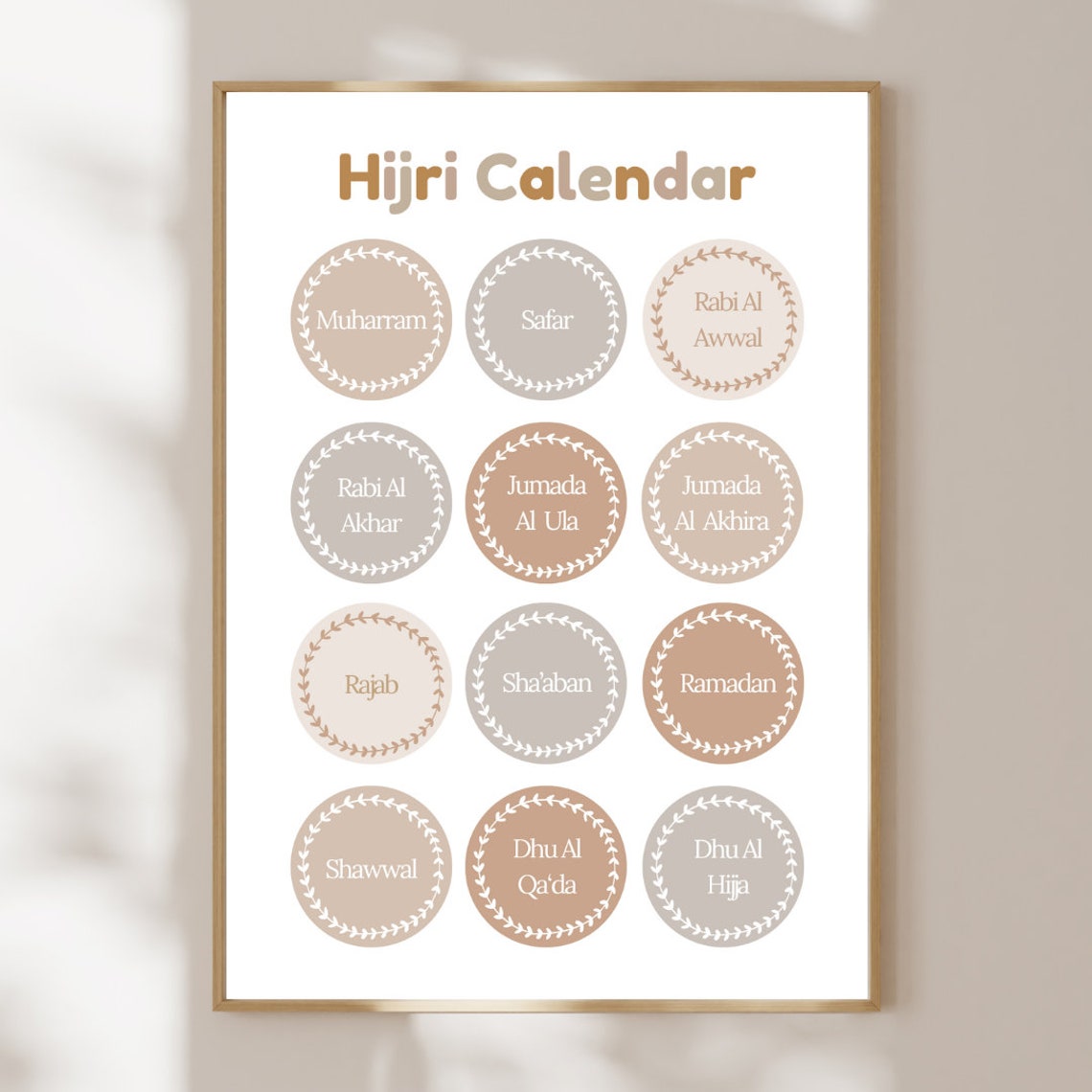 Islamic Calendar Hijri Calendar Islamic Months Islamic Poster Kids ...