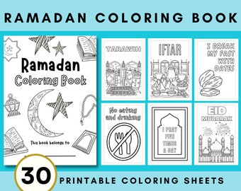 30 Pages!! Ramadan Coloring Book for Kids - Digital Copy - Etsy