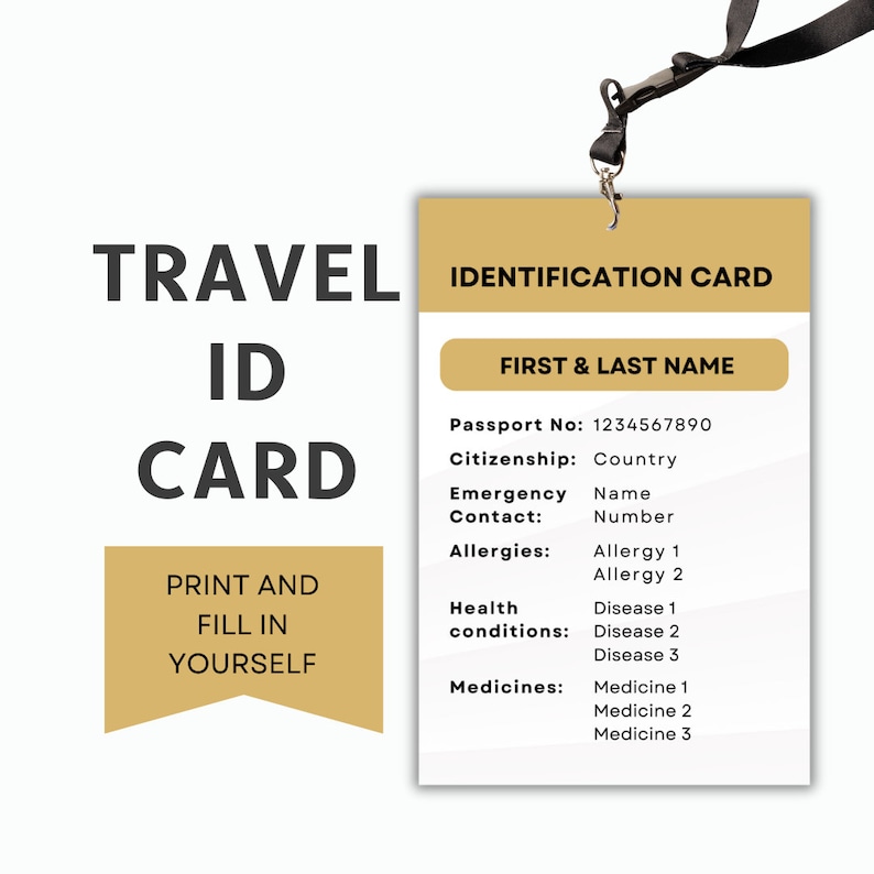 Travel ID Card for Umrah and Hajj Printable - Hajj Card, Umrah Flash ...