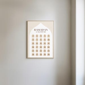 Ramadan Calendar Printable Wall Art - Minimalist Ramadan Countdown ...