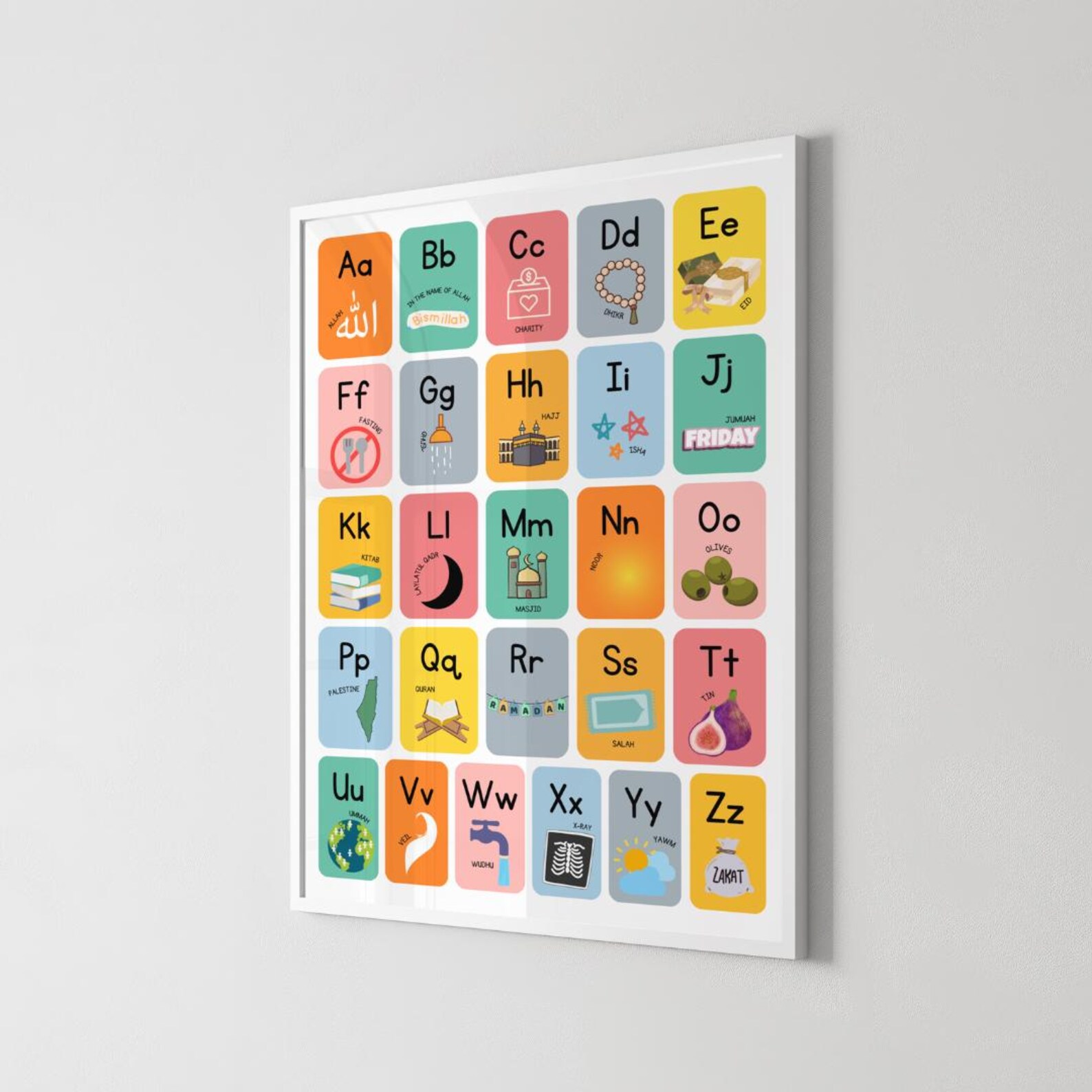 Colorful Islamic Alphabet A to Z Digital Printable | Fun & Educational ...