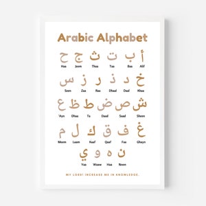 Arabic Alphabet Poster Alif Ba Ta Islamic Wall Art Islamic Poster Kids ...