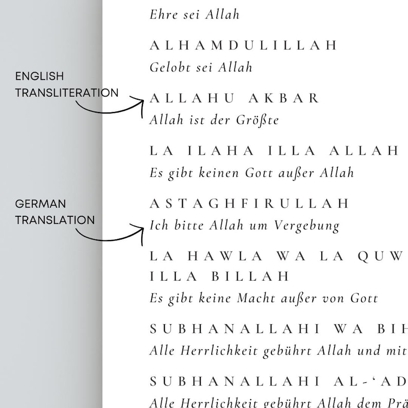 German Daily Dhikr Printable Adhkar Sheet Islamic Reminders Islamic ...