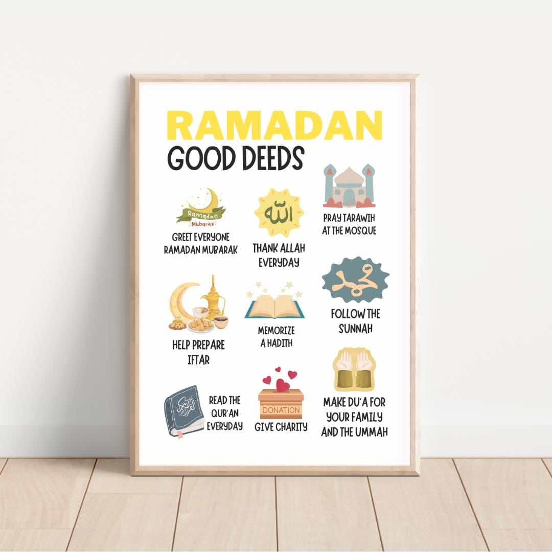 Ramadan Good Deeds for Kids Poster - Ramadan Calendar, Ramadan ...
