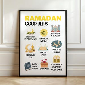 Ramadan Good Deeds for Kids Poster - Ramadan Calendar, Ramadan ...